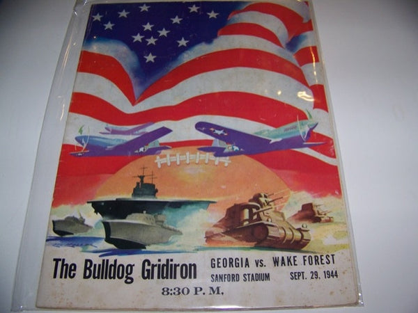 1944 Georgia Bulldogs Football Program vs. Wake Forest – Between The Hedges Shop